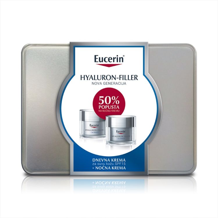 Eucerin set Hyaluron-Filler dnevna krema za suvu kožu + noćna krema